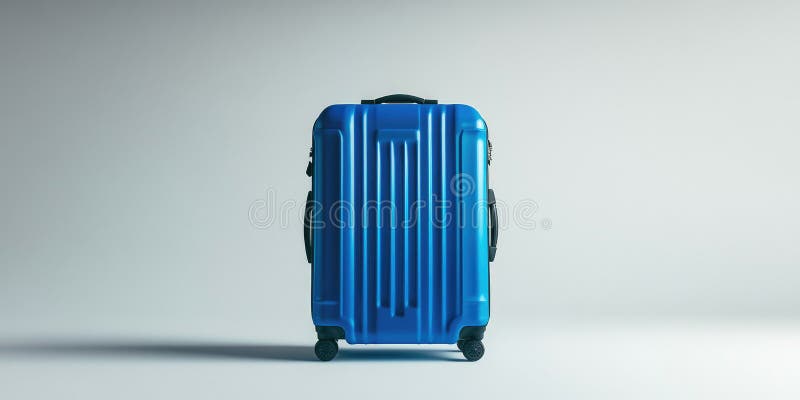 Sky Blue Suitcase: a Frontal View of a Hard-Shell Luggage with ...