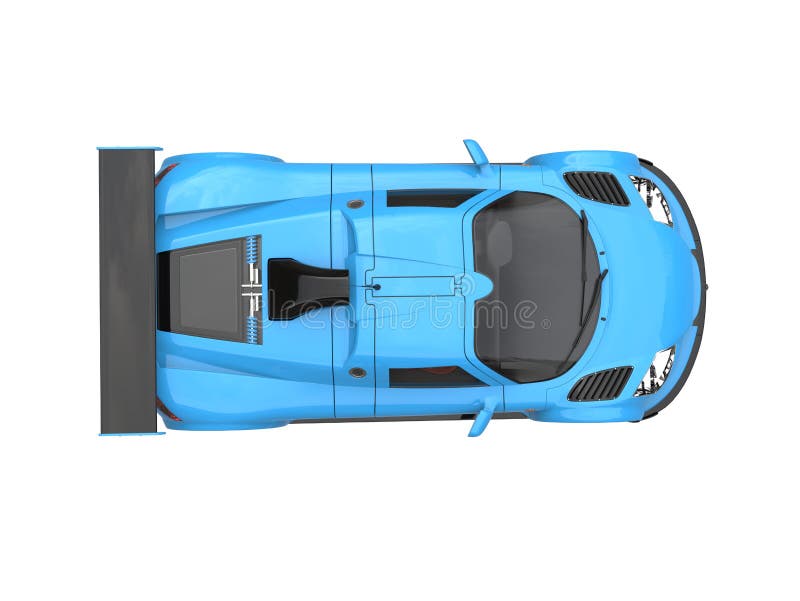 Sky Blue Urban Supercar - Top Down View Stock Illustration ...