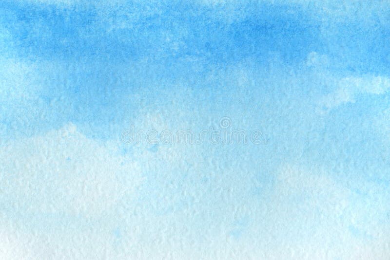 Sky Blue Watercolor Abstract Background. Gradient Fill. Hand Drawn ...