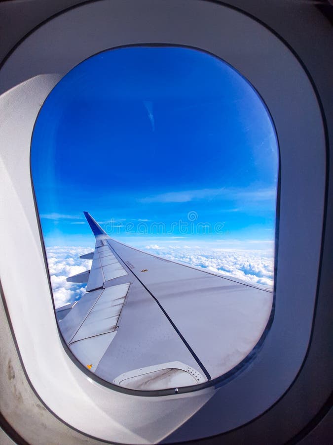 Sky Blue from Window Plane by Batik Air Stock Image - Image of window ...