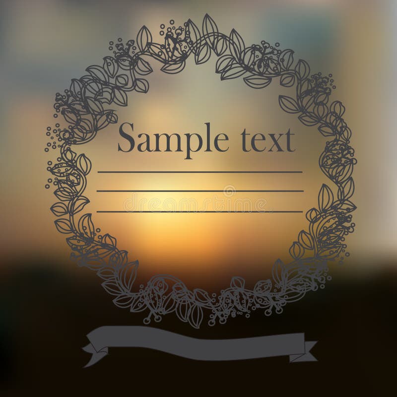 Sky Blurred Defocused Landscape Background with Text and Floral Frame ...