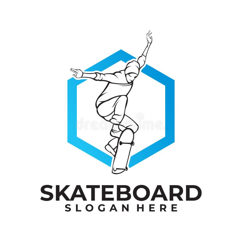 Sky Board Logo Vector Design Silhouette Stock Vector - Illustration of ...