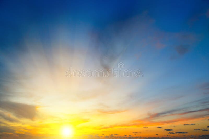 Sky and Bright Sunrise Over the Horizon. Stock Image - Image of dawn ...