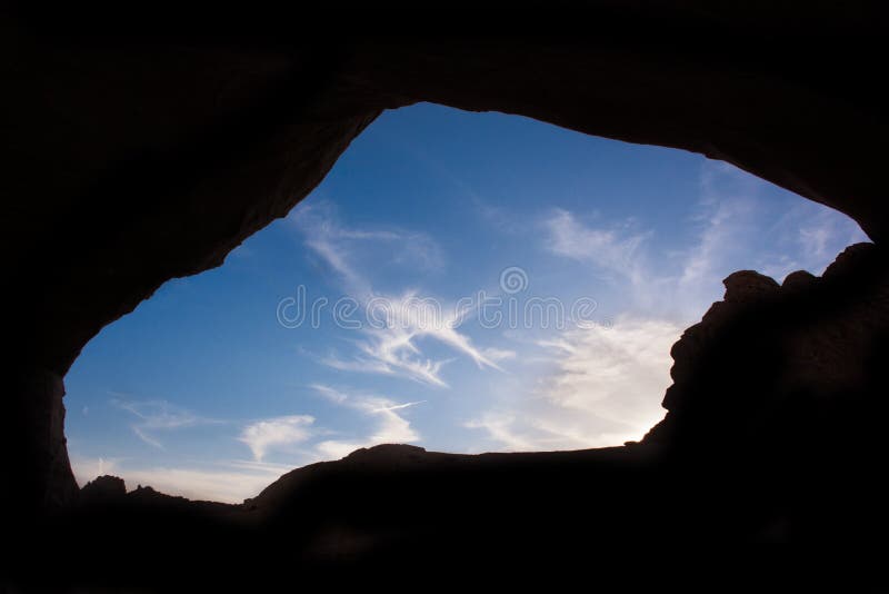 Sky through a Cave Opening. Sky View in the Opening of Cave. Stock ...