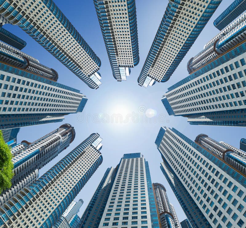 Sky in circle of buildings stock image. Image of emotions - 94191485