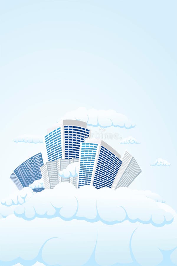 Sky city stock vector. Illustration of building, cloud - 5008539