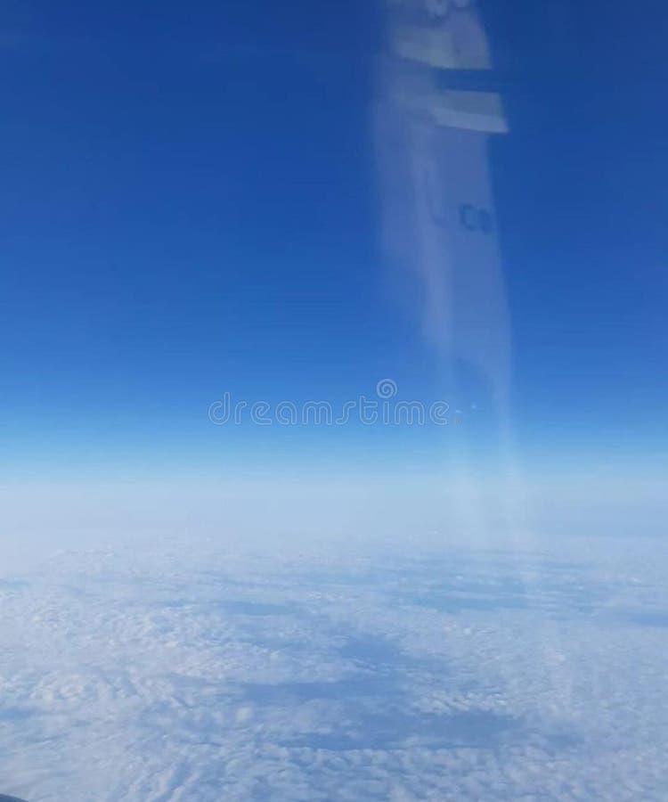 Sky,clear and Blue Sky in Flight from an Airplane Window Stock Photo ...