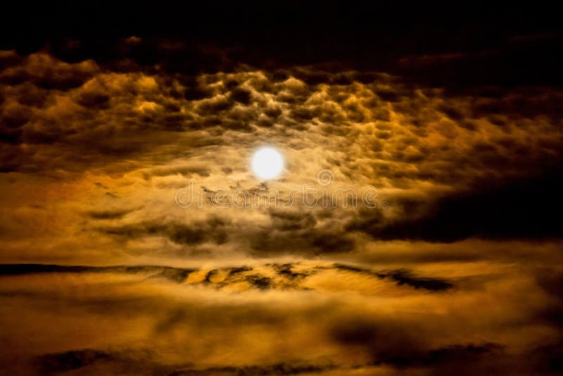 The Sky is Clear in the Moonlight and the Clouds are Lighted by Stock ...