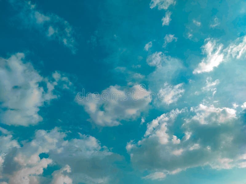 The Sky is Clear with White Clouds Stock Image - Image of wave, cloud ...