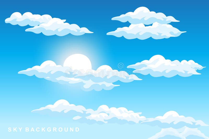 Sky Cloud Background Design Illustration Template Vector Decor Banner ...