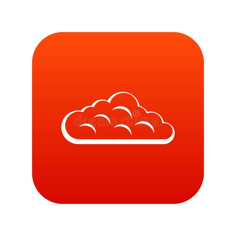 Sky cloud icon digital red stock vector. Illustration of summer - 99340099