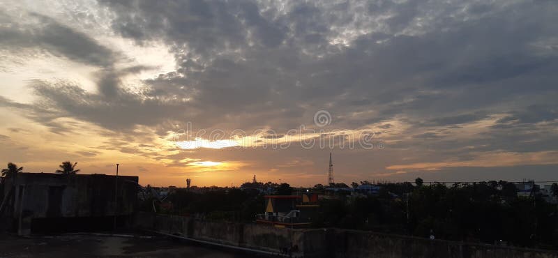 Sky Cloud Morning Monsoon Town Stock Photo - Image of monsoon, morning ...