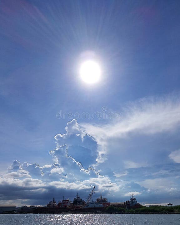 Sky and Cloud Over Blue Sky at Noon Stock Image - Image of noon, blue ...