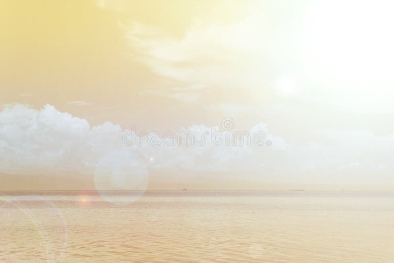 Sky and Cloud Over the Sea , Gold Filter Stock Image - Image of ...