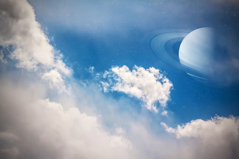 Sky with cloud and planet. stock illustration. Illustration of effect ...