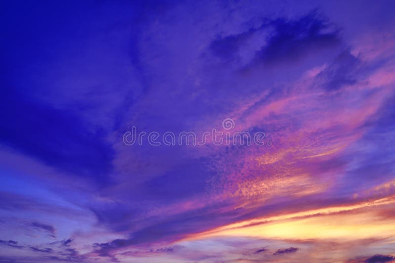 Sky with Cloud and Sun Ray Yellow and Blue Color Background. with Copy ...