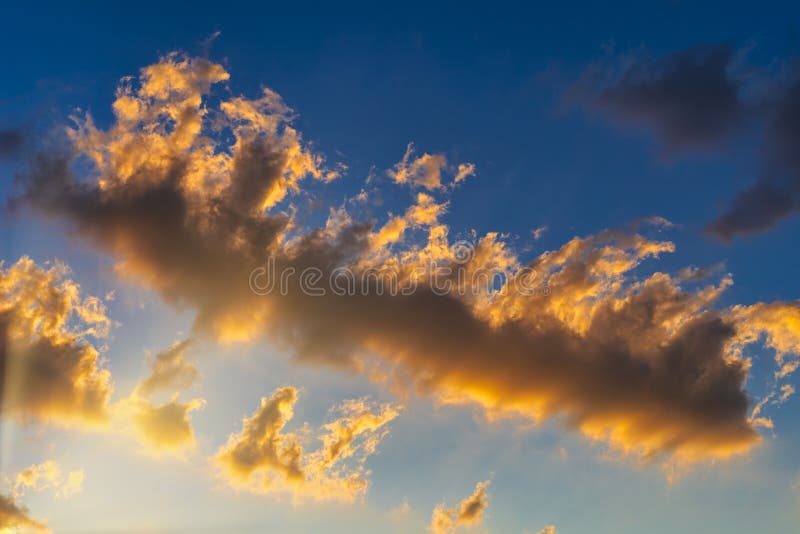 Sky with Cloud and Sun Ray Yellow and Blue Color Background. with Copy ...