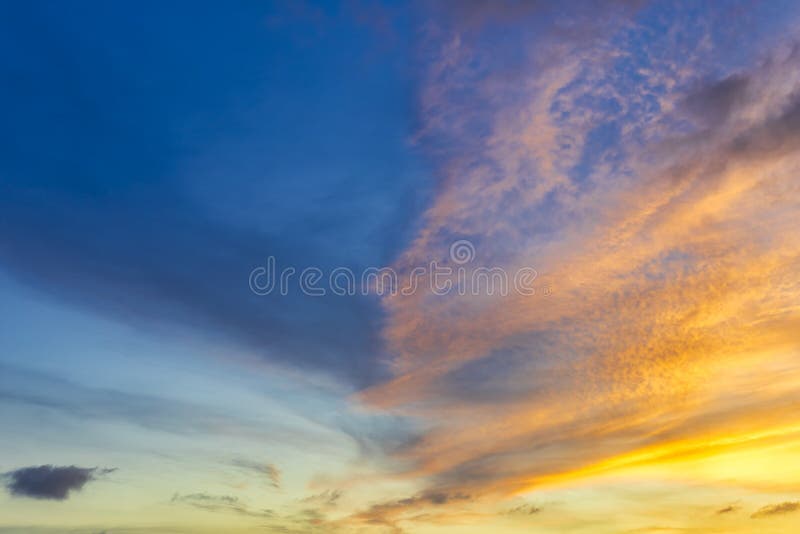 Sky with Cloud and Sun Ray Yellow and Blue Color Background. with Copy ...