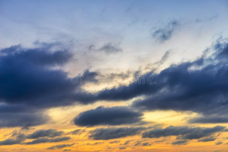 Sky with Cloud and Sun Ray Yellow and Blue Color Background. with Copy ...