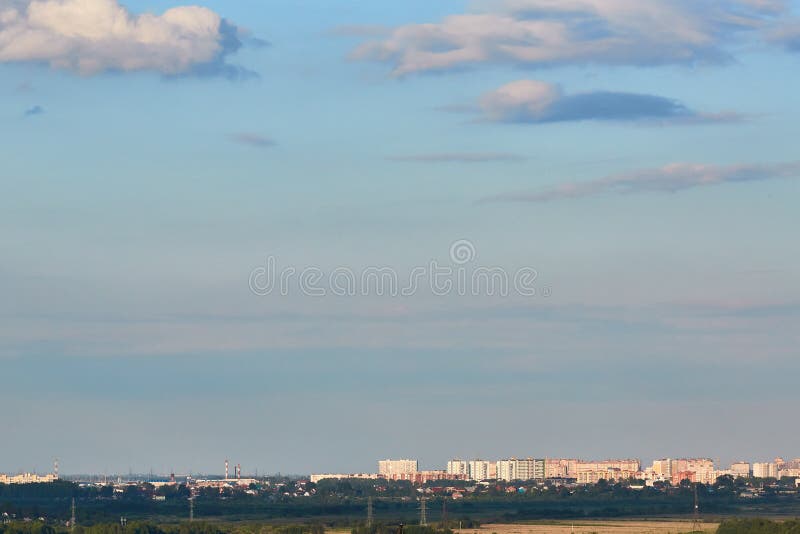 Sky Clouds. Blue Aerial Landscape on Light Background. Empty Background ...
