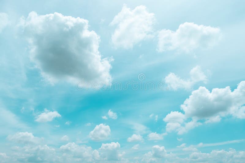 Sky Clouds, Blue Fluffy Clean, Clear Cloudscape Beautiful White, Bright ...