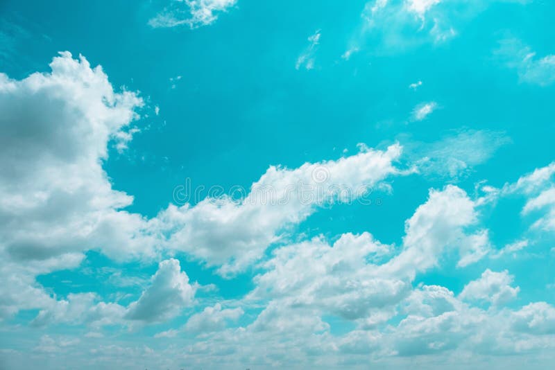 Sky Clouds, Blue Fluffy Clean, Clear Cloudscape Beautiful White, Bright ...
