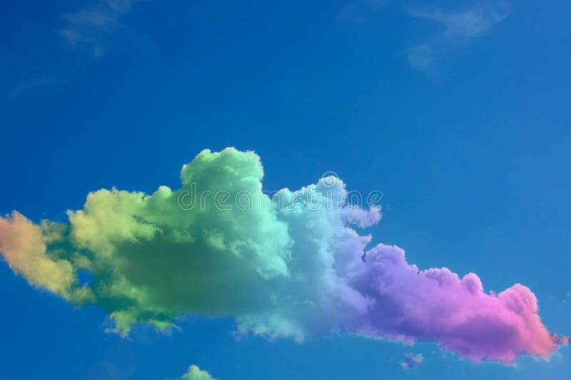 The Sky and Clouds in the Color of Rainbow Stock Photo - Image of ...