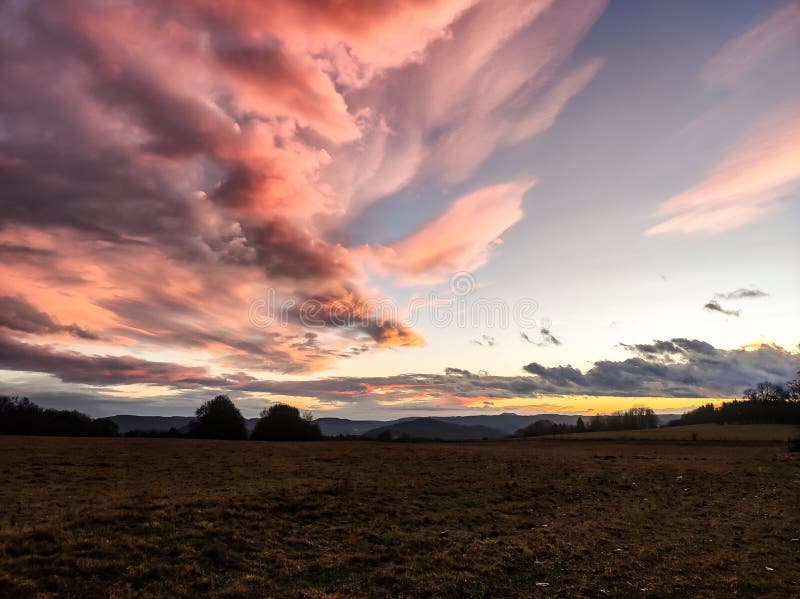 Sky Clouds Colors Sunset View Stock Photo - Image of view, colors ...