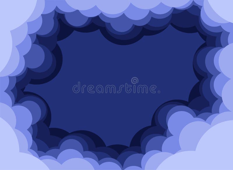 Sky with Clouds, Frame, Background, Stock Vector - Illustration of text ...