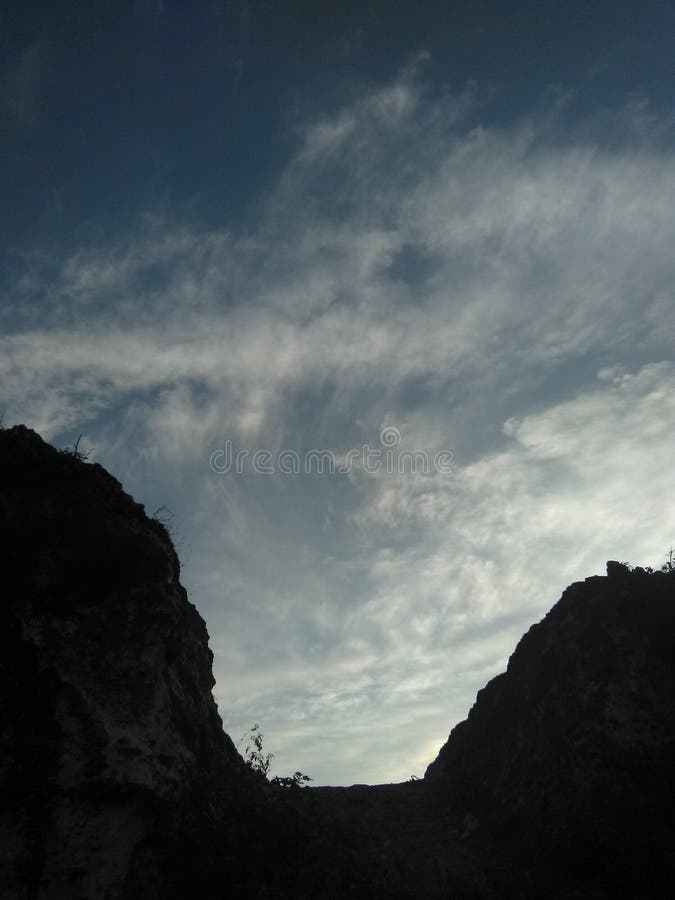 The Sky and the Clouds Look Beautiful on a Cliff Stock Image - Image of ...