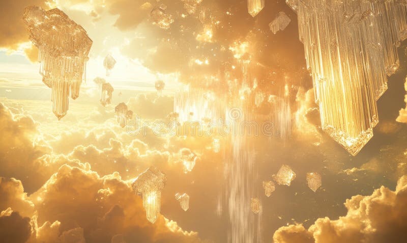 A Sky with Clouds and a Lot of Ice Crystals Stock Illustration ...