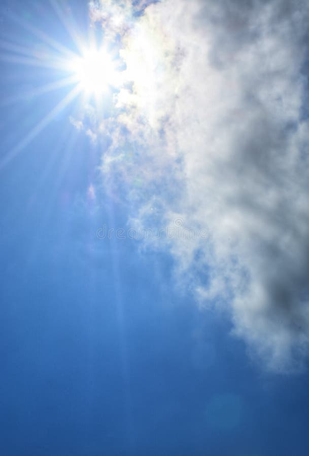 Sky with Clouds Obscuring the Sun Stock Photo - Image of blue, wave ...