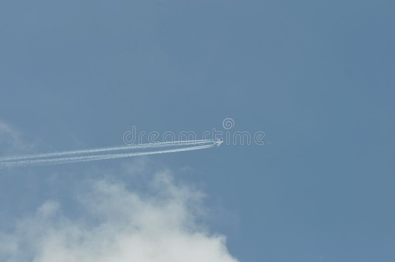 Sky with Clouds and Plane Trace Stock Image - Image of clean, clouds ...