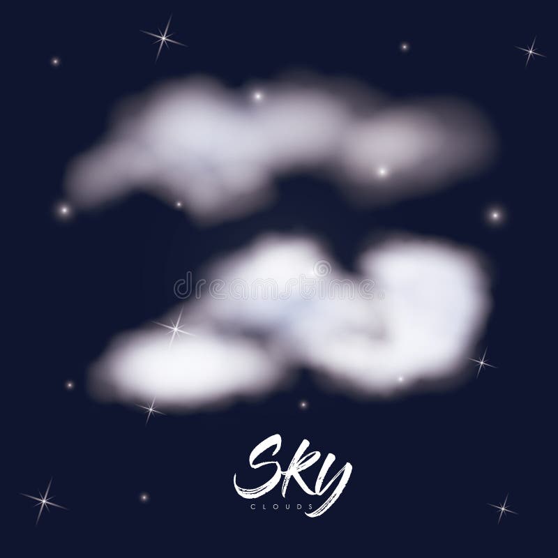 Sky Clouds Poster with Clouds Over Nightly Sky Stock Vector ...