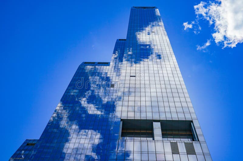 Sky and Clouds Reflected in Glass Editorial Photography - Image of ...