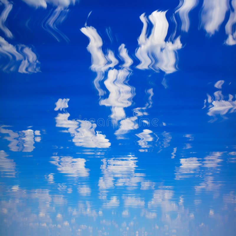 Sky with Clouds Reflected in Water Stock Image - Image of sunny ...