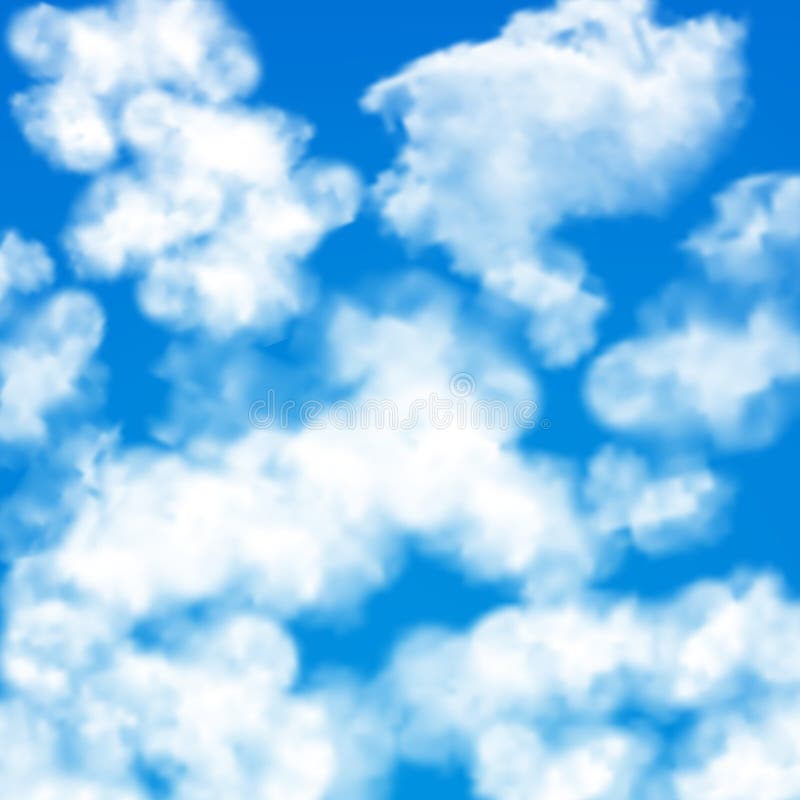 White Clouds in a Blue Sky. Sky Background Stock Vector - Illustration ...
