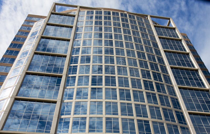 Sky and Clouds in Stone and Glass Building Stock Photo - Image of ...