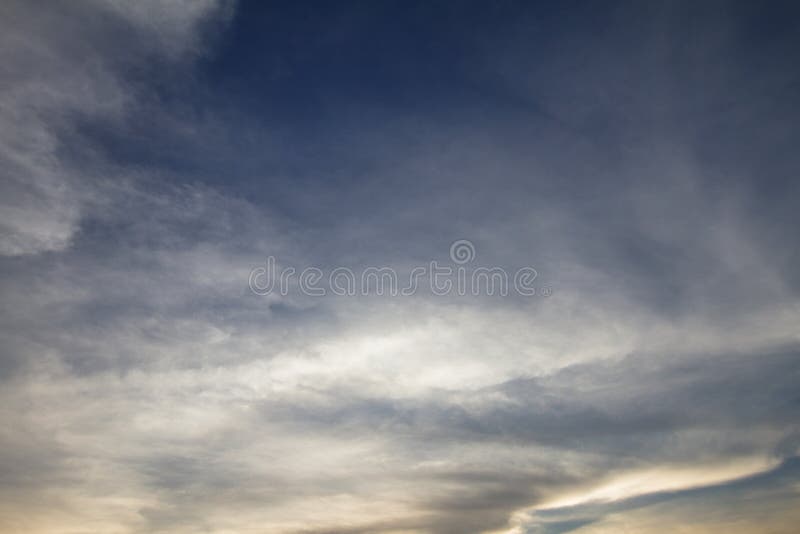 The Sky and the Clouds when the Sun Falling is in the Background. Stock ...