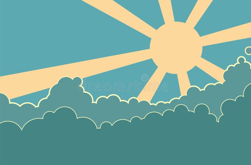 Sunlight Rays through Clouds Vector Background Stock Vector ...
