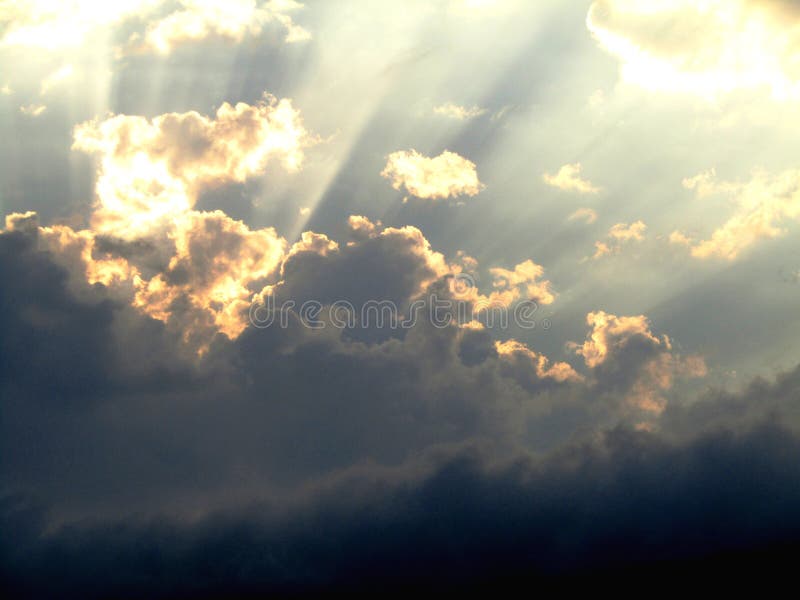 Sky and Clouds with Sun Rays Stock Image - Image of beautiful, heaven ...