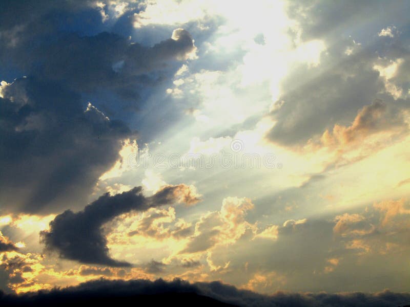Sky and Clouds with Sun Rays Stock Photo - Image of clouds, light: 83493794