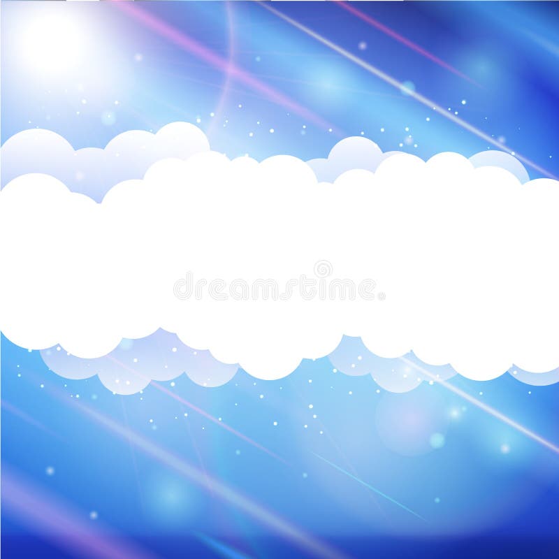Sky Clouds, and Sun with Rays. Stock Vector - Illustration of template ...