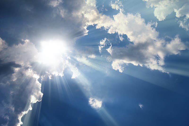 Sky with clouds - sunbeams stock image. Image of harmony - 47170833
