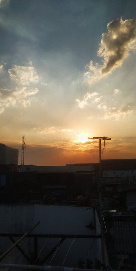 The Sky, Clouds, Sunset are so Beautiful in the City of Bandung Stock ...