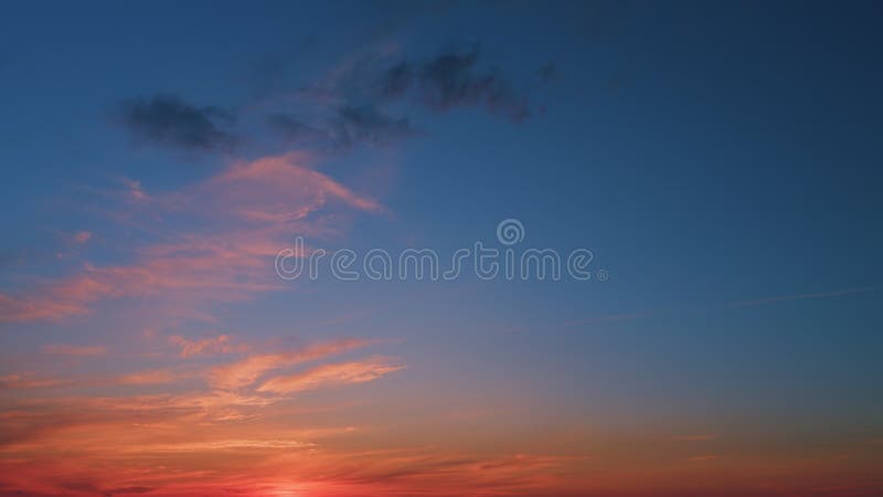 Sky and Clouds at Sunset. Different Shades Cloud with Color Sky Stock ...