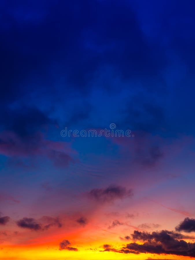 Sky with Clouds during Sunset. Sky Gradient. Clouds and Blue Sky. a ...