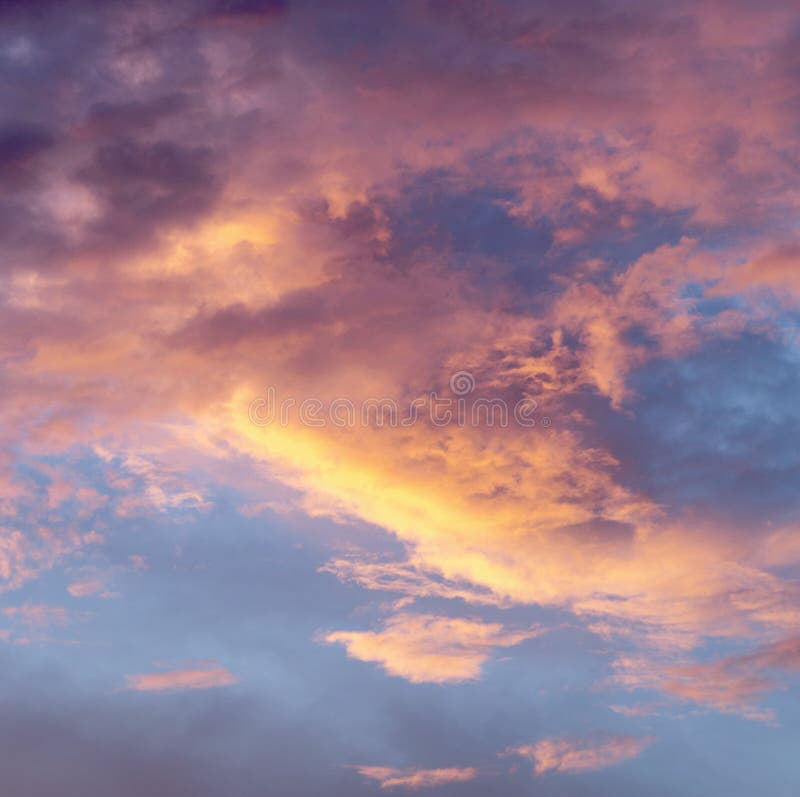 Sky with Clouds during Sunset Stock Photo - Image of nature, horizontal ...