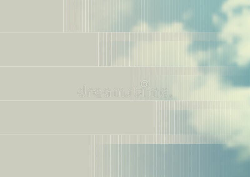 Sky Clouds Tech Background with Grey Geometric Stripes and White Lines ...