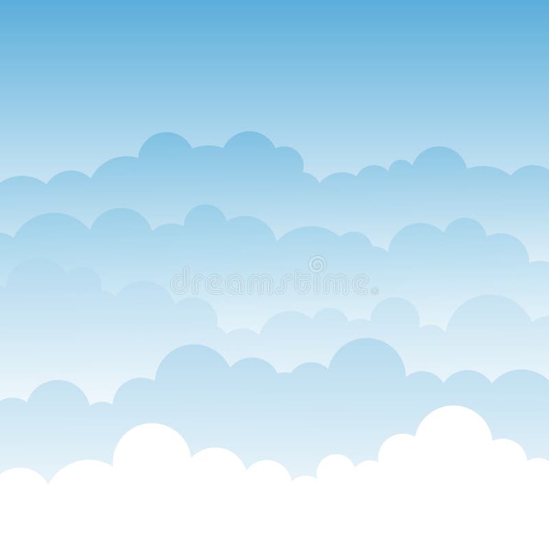 Blue Sky and Clouds Vector with Copyspace Stock Vector - Illustration of composition, cartoon ...
